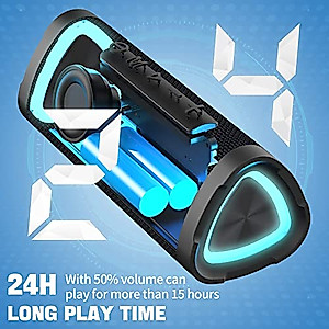 Vanzon Life Bluetooth Speakers V40 Portable Wireless Speaker V5.0 with 24W Loud Stereo Sound, TWS, 24H Playtime & IPX7 Waterproof, Suitable for Travel, Home&Outdoors Black