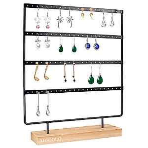 Mocolo Earring Holder Stand, Earring Organizer Display Holder Stand for Hanging Earrings(88 Holes & 4 Layers)