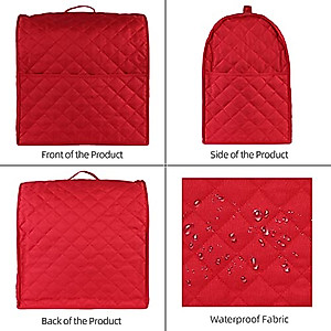 Stand Mixer Cover compatible with Kitchenaid Mixer, Fits All Tilt Head & Bowl Lift Models with 3 Organizer Bag for Accessories. (Red, For Tilt Head 4.5-5 Quart)