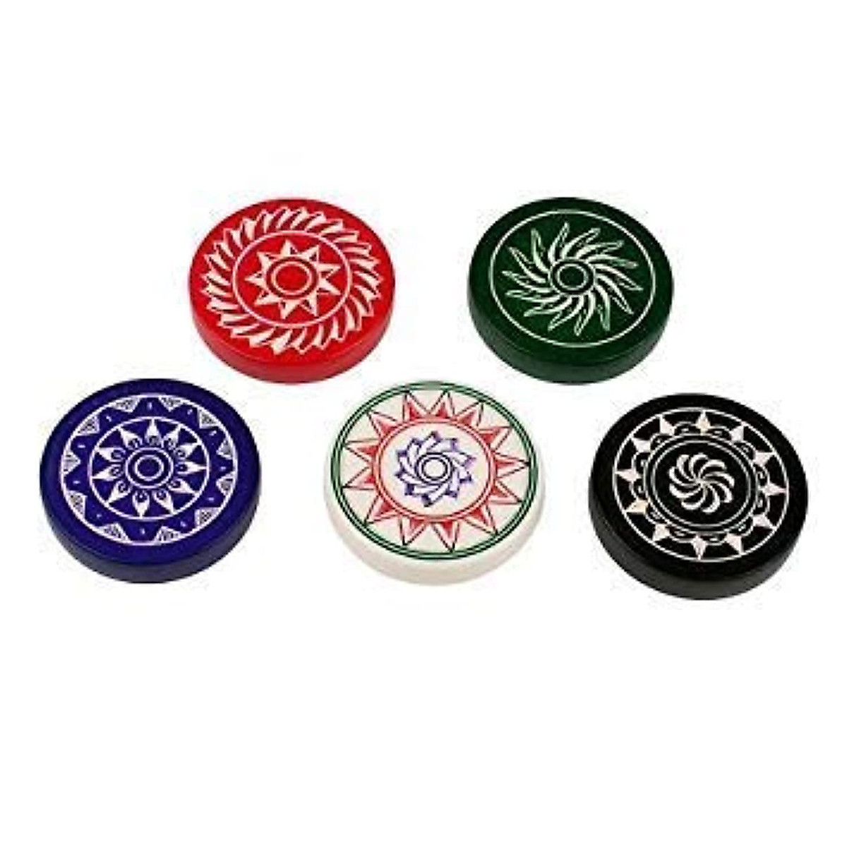 Professional Set of 24 Wooden Carrom Game Coins and Striker Set,Wooden Checkers (24 Pieces + 1 Striker with Striker Case)