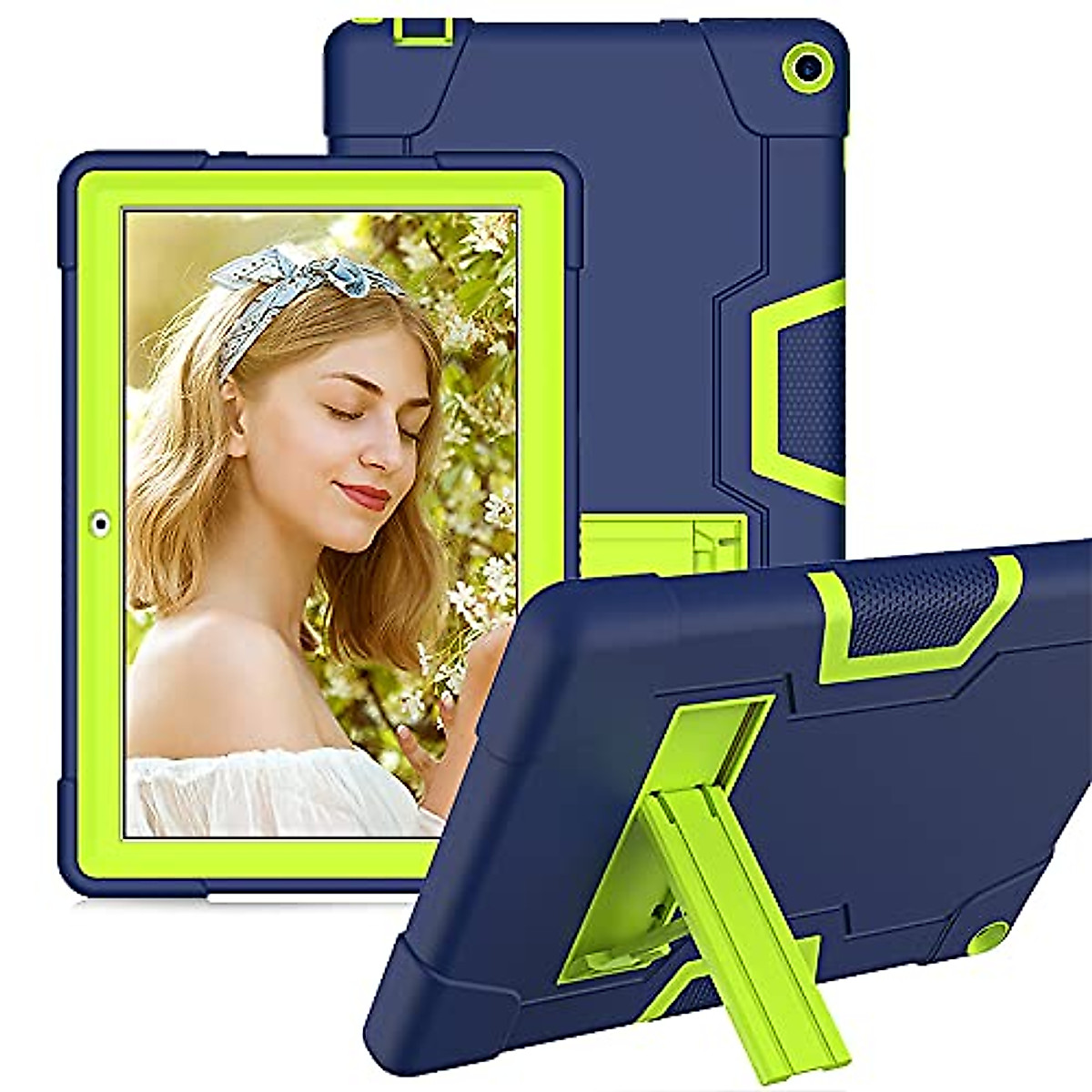 Mignova For Walmart surf onn Tablet Pro 10.1 Case Model 10003562 Tablet Soft Silicone & Had Back Cover For Walmart Onn 10.1 inch Pro Android Tablet 2020 Case Kids Friendly Shock-Resistant (Navy+Green)