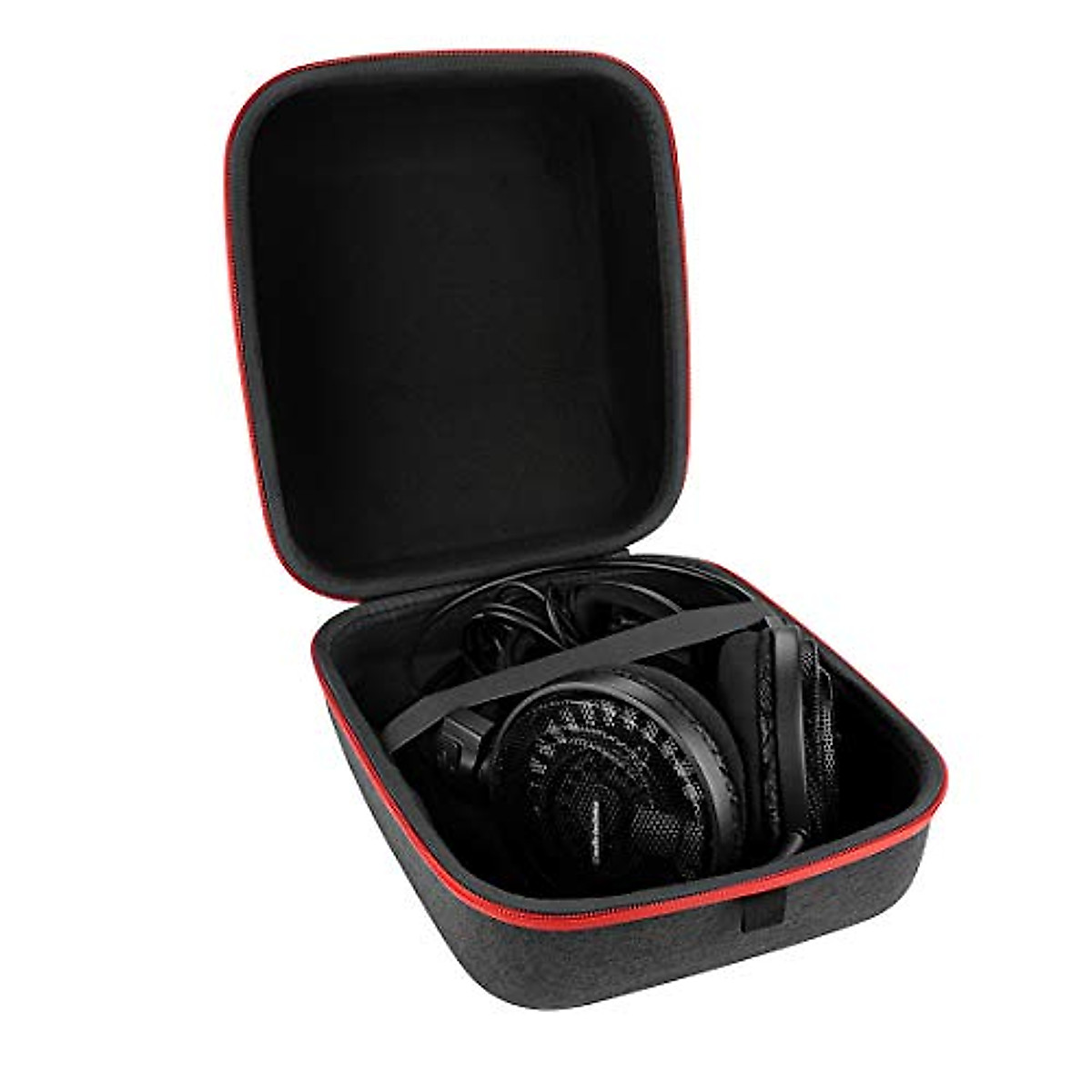 Geekria Shield Headphones Case Compatible with Audio-Technica ATH-AD700X, ATH-AD500X, ATH-AD900X Case, Replacement Hard Shell Travel Carrying Bag with Cable Storage (Dark Grey)