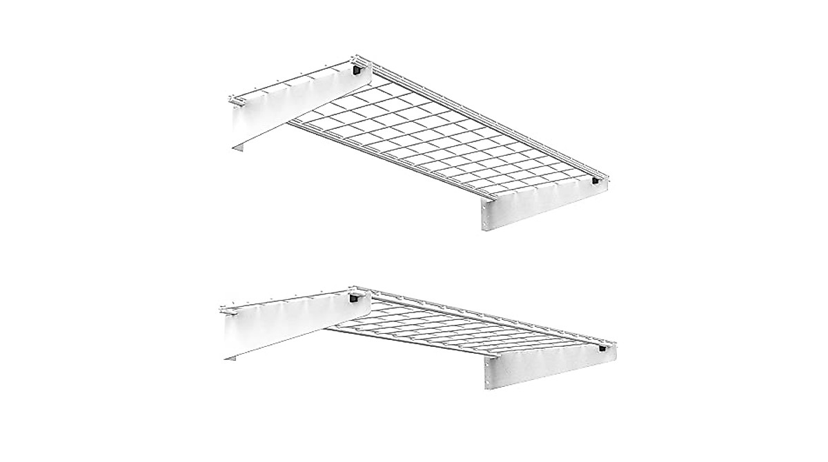 Wallmaster 2-Pack 2x4ft Heavy Duty Garage Wall Shelving 45-inch-by-15 ...