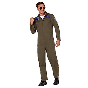 Spirit Halloween Top Gun Adult Jumpsuit Costume - S/M | Officially Licensed | Pilot Costume | TV and Movies Costume | Aircraft Pilot Suit