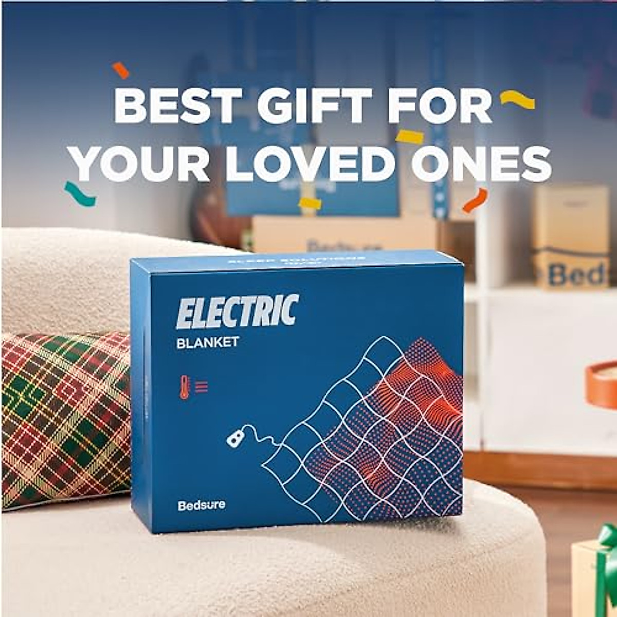 Bedsure Heated Blanket Electric Twin XL Size - Soft Ribbed Flannel, Fast Heating Electric Blanket with 6 Heating Levels & 10 Time Settings, 8 Hours Auto-Off (60x80 inches, Grey)