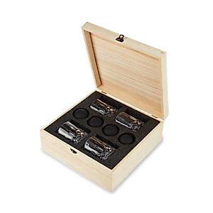 Viski Admiral Whiskey Glass Set - Crystal Old Fashioned Glasses with Ice Spheres in Gift Box - Dishwasher Safe Lowball Glasses 9oz - Set of 8