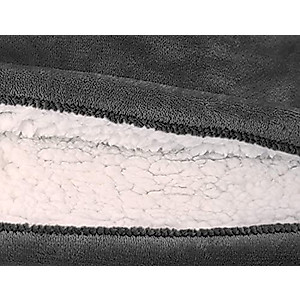Marquess Electric Blanket Queen Size, Sherpa Flannel Heated Blanket with Dual Control, 10 Heat Settings, Automatic Shut Off Adjustable, Machine Washable (Grey, Queen)