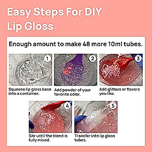Clear Lip Gloss Base for DIY Lip Gloss Kit - 16.93oz Versagel w/ Olive Oil & Vitamin E for Smooth, Hydrated, Moisturized Lips - Fragrance-Free, Safe for Sensitive Skin - Small Business DIY Supplies