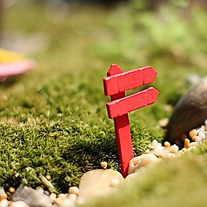 SPDD 10pcs Mini Wood Fence Signpost Craft Dollhouse Bonsai DIY Ornaments Miniature Signpost Fairy Garden Decor Fence Miniatures Landscape