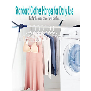 Smartor Plastic Hangers 60 Pack, Tubular Plastic Hangers, Space Saving Clothes Hangers Plastic, Slim Plastic Hanger Shirt Hangers for Clothes, Polo Shirts, Blouses and Short - White