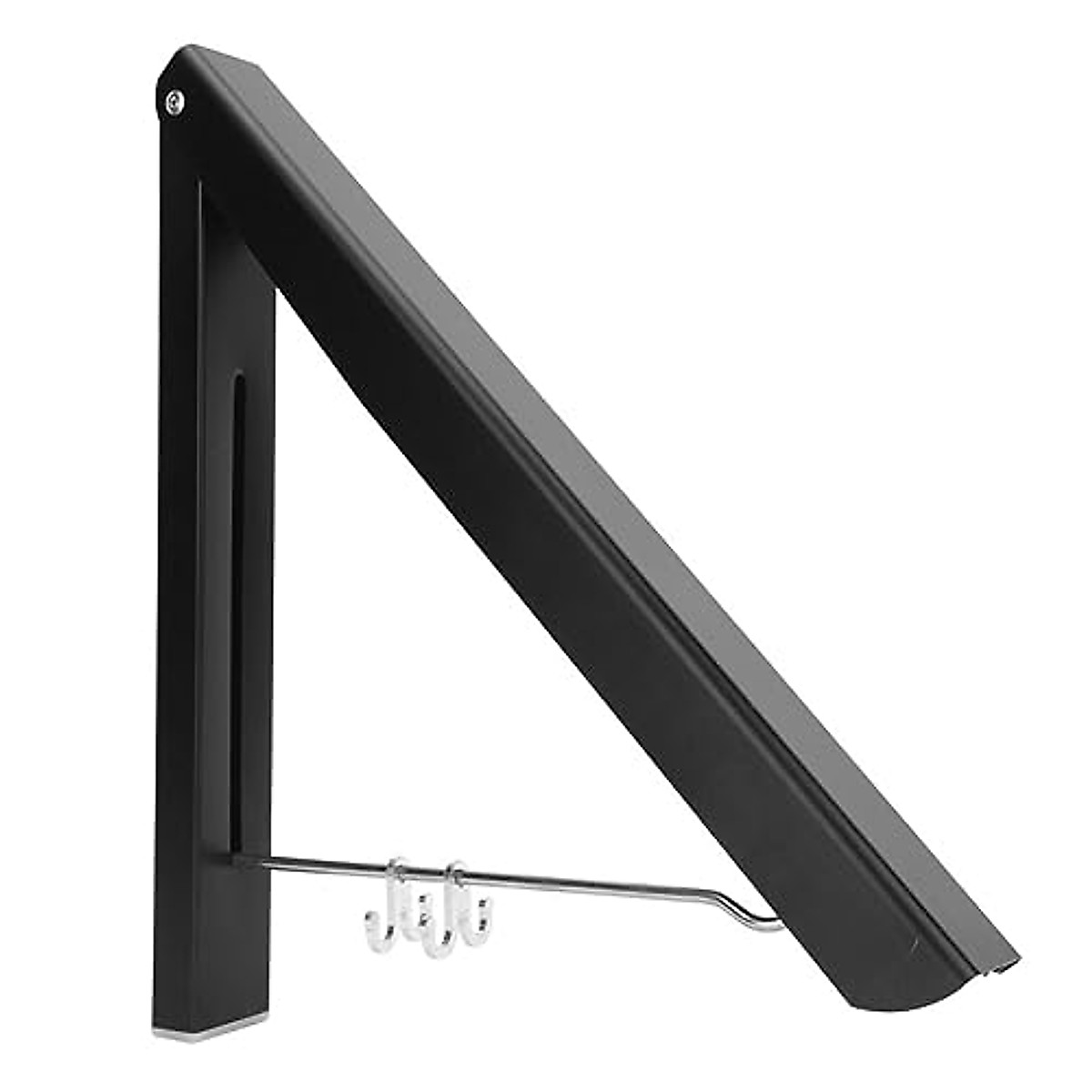 [Premium Aluminum Dual Bracket Retractable Clothes Drying Rack - Space-Saving Folding Hanger for Efficient Laundry Black]