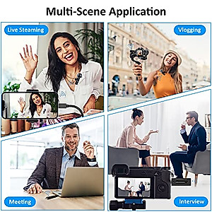 Dual Wireless Lavalier Microphone for Camera/iPhone/Android Phone/Laptop/Computer/GoPro, Professional Plug-Play Lapel Microphone Wireless for Video Recording, Interview, Vlogging, YouTube - K2