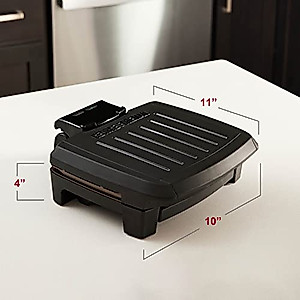 George Foreman® Contact Submersible™ Grill, NEW Dishwasher Safe, Wash the Entire Grill, Easy-to-Clean Nonstick, Black/Bronze
