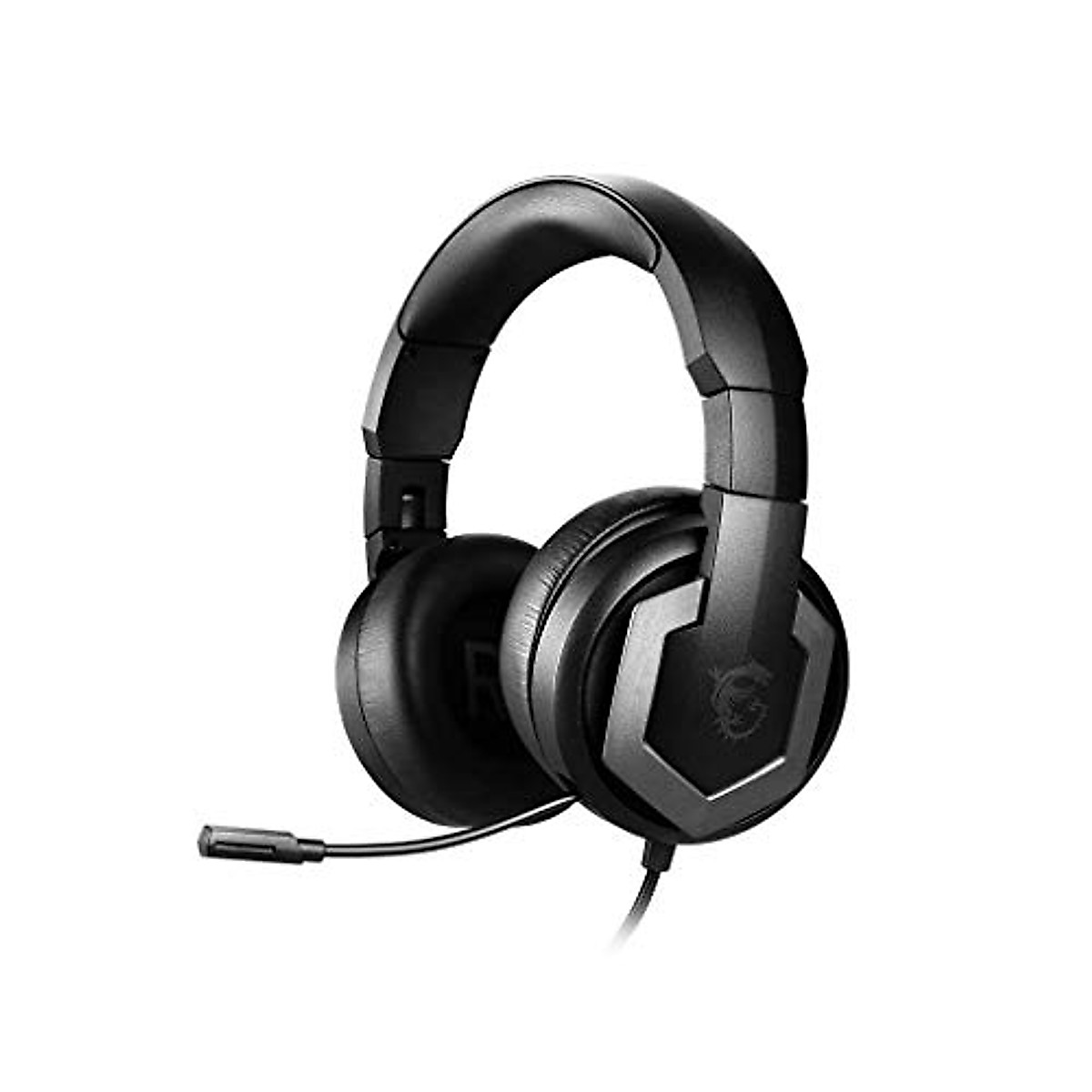 MSI Immerse GH61 Gaming Headset, Hi-Res Virtual 7.1 Surround Sound, Built-in ESS DAC & AMP, 3D Audio, Swappable Ear Cushions, 3.5mm Jack/USB, Carrying Case Included, PC/Mac/PS4/Xbox