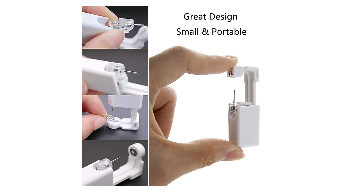 HYJLPAF Safety Ear Piercing Kit – Disposable Self Piercing Gun