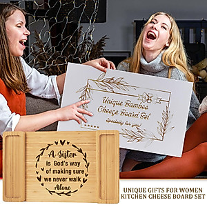 Sister Gifts from Sister, Sister Birthday Gift Ideas, Birthday Friendship Gifts for Sister, Christmas Gifts for Women Bestie BFF Soul Sister Friend, Cheese Board Set