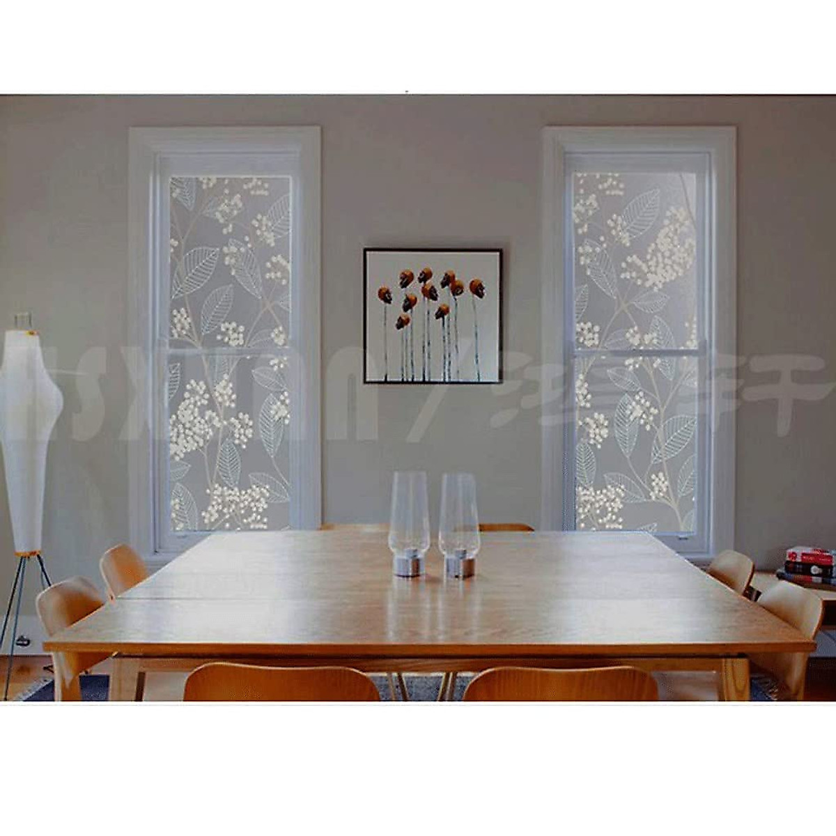 YUTR Decorative Privacy Window Film, No Glue Decor Static Cling Glass Sticker, Anti-UV Window Tint for Living Bath Room/Kitchen/Front Door or Office