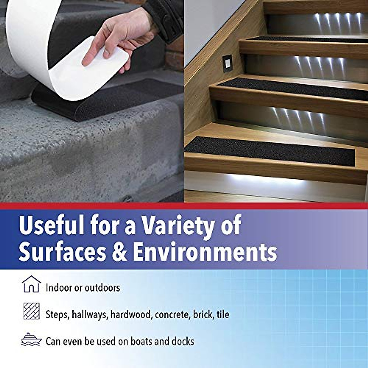 SlipDoctors Anti Slip Traction Tape (4" x 15 FT) Black, 60 Grit, Heavy Duty Safety Tape for Indoor/Outdoor, Ramps, Stairs and more. Strong Adhesive Non Skid Treads.