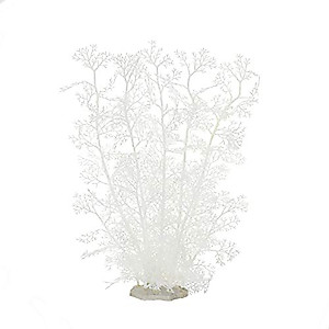 JIH Aquarium Plastic Plants 2 Pcs 15 inch (CU89T-White2pcs)