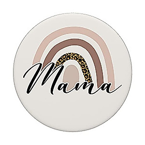 Cheetah Mama Boho Rainbow Quote Leopard Print Mom Life PopSockets Swappable PopGrip