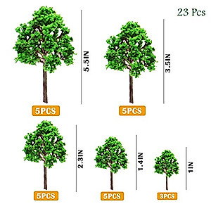 23Pcs Model Trees Scenery Model Plastic Artificial Layout Rainforest Diorama, Building Model Trees, Fake Trees for Projects Model Train Railways Architecture Landscape