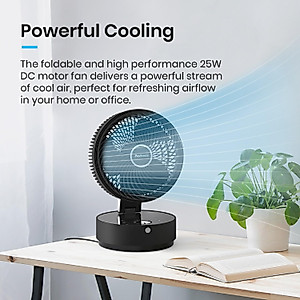 Pro Breeze Personal Table Fan with Remote Control, Fan 8” Desk Fan Powerful Turbo Fan, Whisper Quiet Fan Motor, 24 Speeds, 4 Modes & 12 Hour Timer, Table Fan for Bedroom, Tabletop Fan Air Circulator