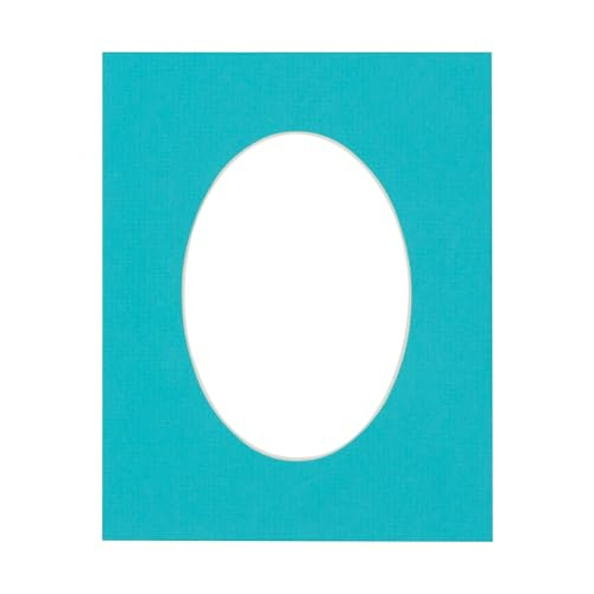 13x19 Mat Bevel Cut for 12x16 Photos - Precut Aquamarine Blue Oval Shaped Photo Mat Board Opening - Acid Free Matte to Protect Your Pictures - Bevel Cut for Family Photos, Pack of 1 Matboard Show Kit