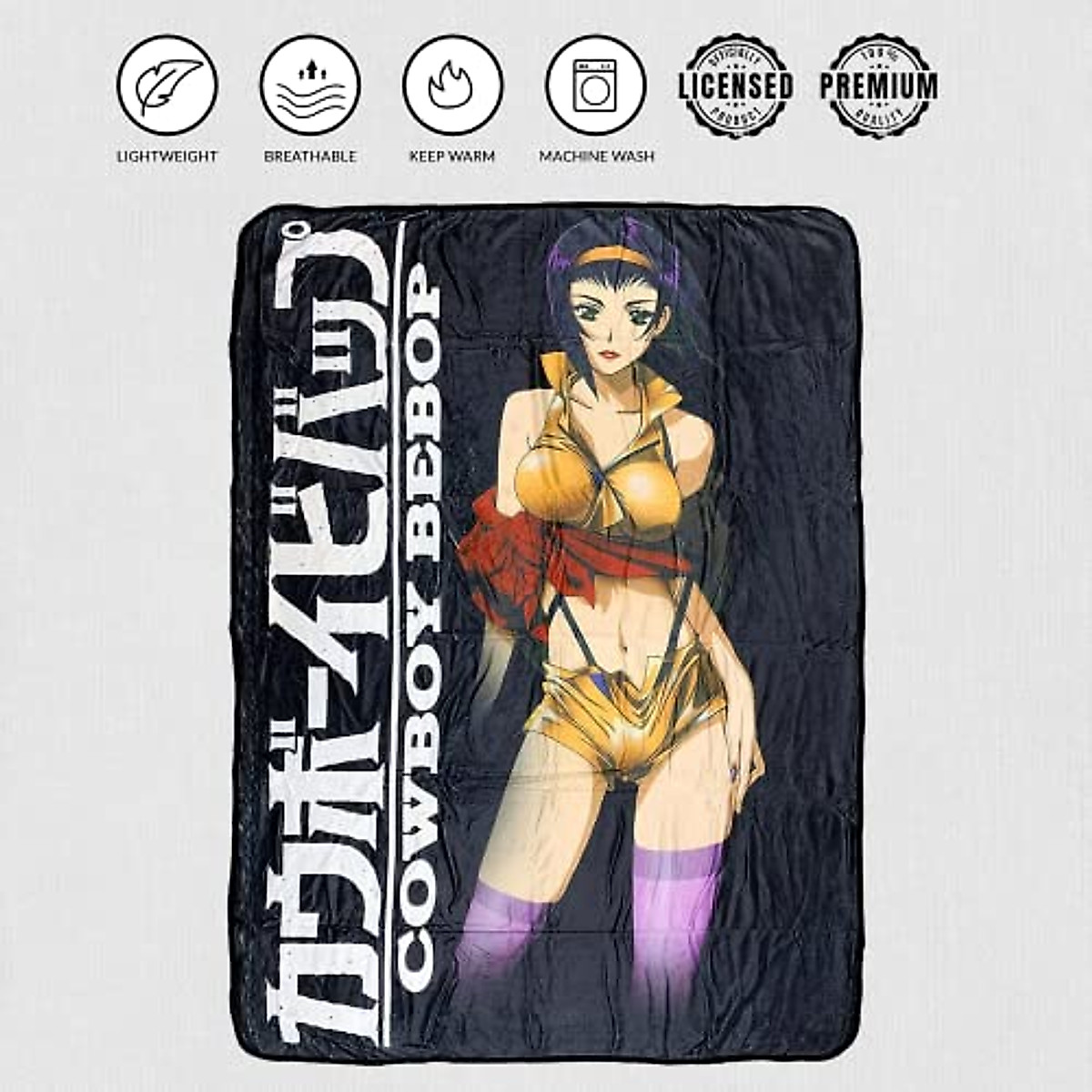 Cowboy Bebop Faye Valentine Standing Anime Fleece Throw Soft Lightweight Blanket 45x60 Multicolored BOCFB-BOP-FYLG