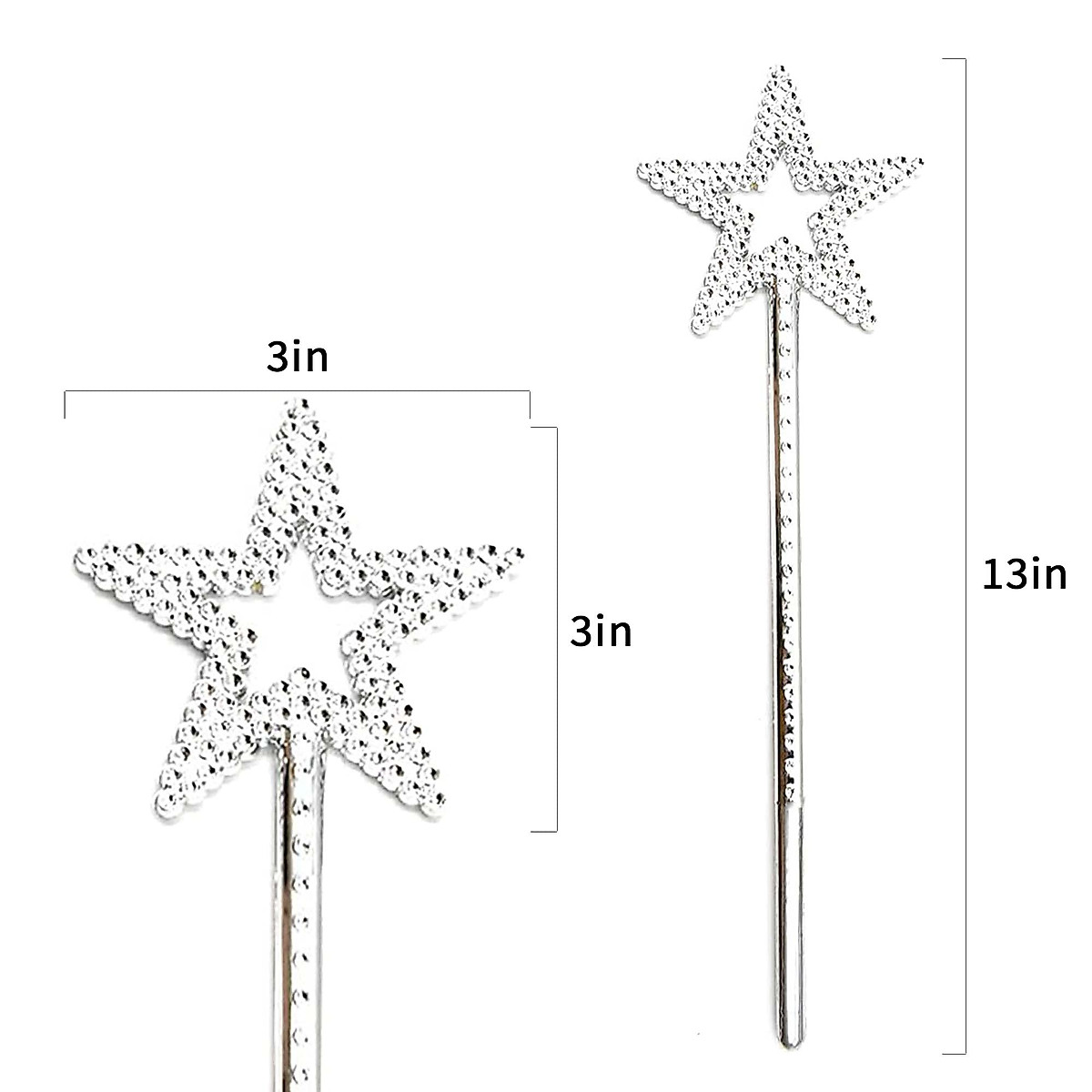 KOMIDK 13 Inches Fairy Wand Star Wand Princess Angel Wand for Birthday Party Wedding Christmas Cosplay