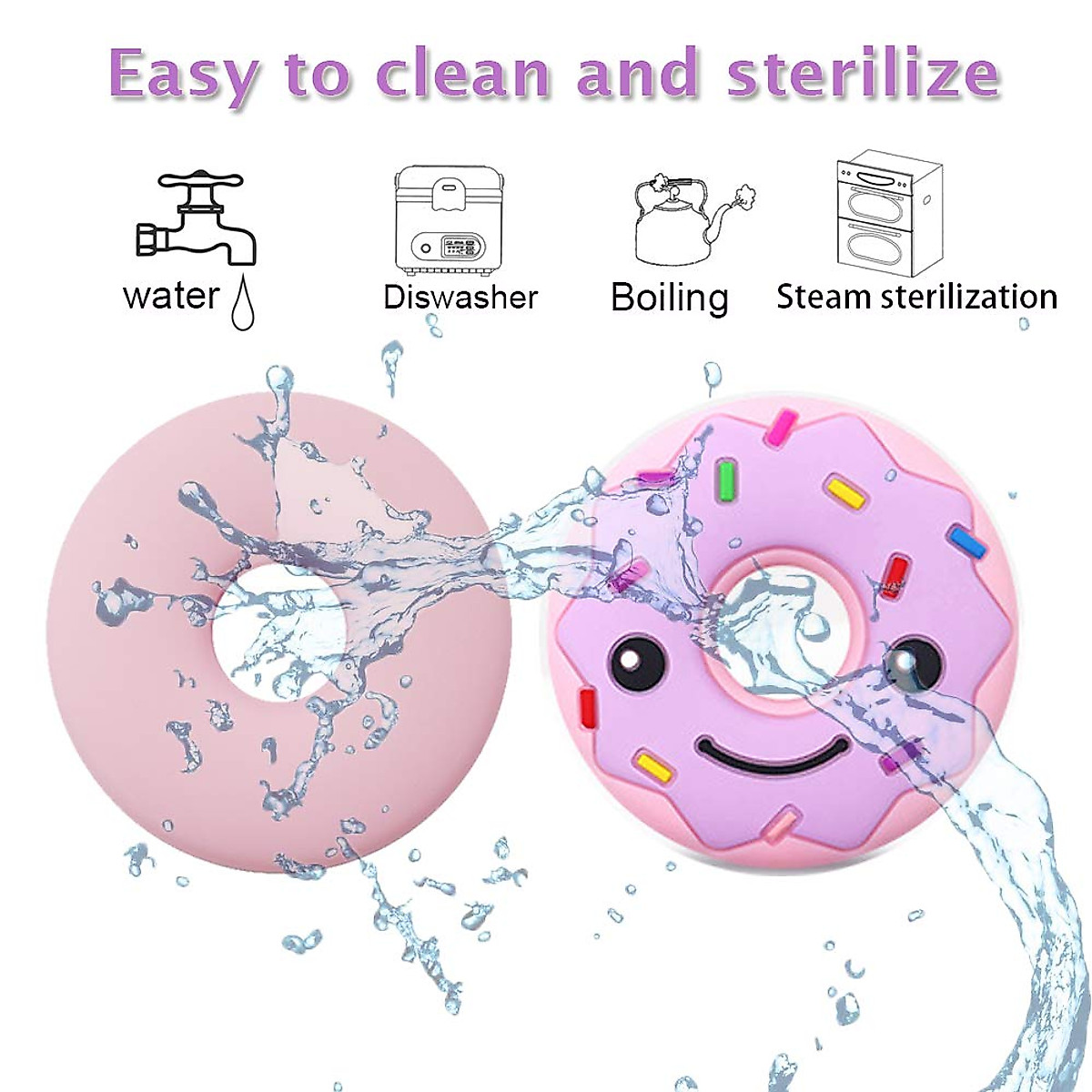 Sensory Chew Necklaces for Kids Adults, Chew Toys for Kids with Autism Anxiety ADHD SPD or Special Needs, Silicone Donut Chewy Chewing Necklace Sensory Help to Relieve Stress