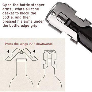Nanmate 3 Pack Champagne Sealer Stopper Stainless Steel Sparkling Wine Bottle Sealer Set,Prosecco, Cava, and Sparkling Wine Stopper