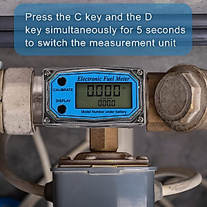 Xuhal 2 Pcs Digital Turbine Flow Meter Fuel Flow Meter Electronic Fuel Meter with Digital Display Gas Oil Fuel Flow Meter Water Flow Meter ±1% Accuracy for Measure Diesel Kerosene Gasolin (1 Inch)