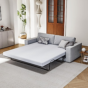 Dyonery 4.5 Inch Queen Memory Foam Sofa Bed Mattress with Fiberglass-Free and Washable Cover for Sleeper Sofa, Couch Beds, Queen Mattress, White (Sofa Not Included)