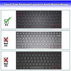 Keyboard Cover for New Dell Inspiron 14 2-in-1, Dell Inspiron 5401 5402 5409 5405 5406 5490 5493 5498 7490 7400 7405 7409 , Inspiron/Vostro 13 5390 5391 7390 7391 13.3" US Keyboard Cover - Black