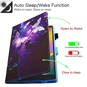 Nannxiebky Samsung Galaxy Tab A8 Case 10.5 Inch 2022, Multi-Viewing Angle Folio Stand Case with Auto Sleep Wake Feature for Galaxy A8 Tablet 2022 Model SM-X200/X205/X207, 02 Purple Butterfly