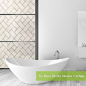 Privacy Window Film Frosted Stained Glass Door Film Decorative Static Cling UV Blocking Non-Adhesive Window Covering Stickers Tints for Home Shower Office,17.5 inches by 78.7 inches