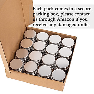 0.5 oz Screw Top Aluminum Tin Jar with Screw Lid and Blank Labels (Silver - Pack of 32)