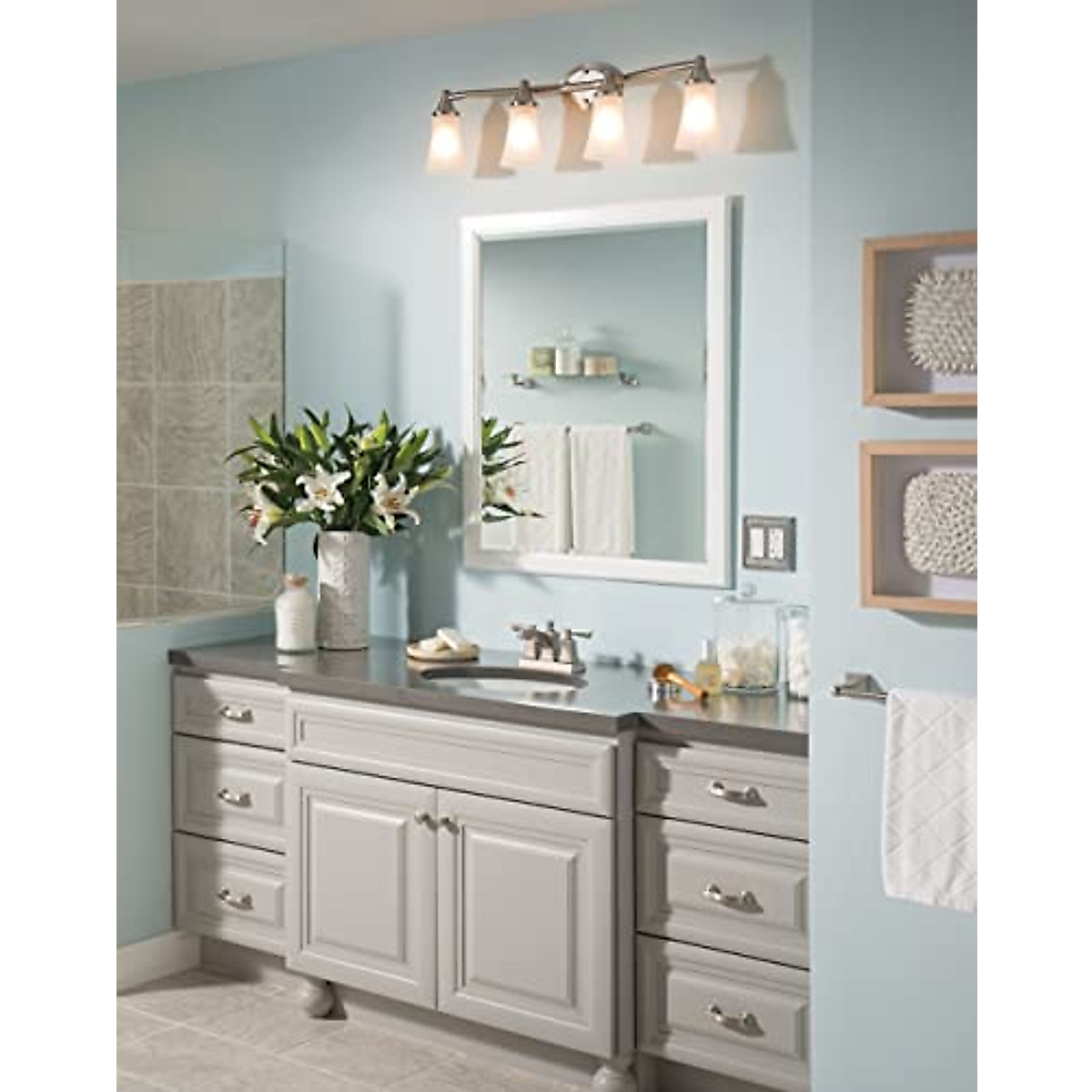 Moen DN8324BN Retreat Collection 24-Inch Bathroom Single-Towel Bar, Brushed Nickel