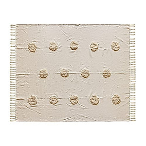 CRAFKART White Throw Blanket | Throw Blanket for Couch | Throw Blanket with Fringe | Farmhouse Throw Blanket | Cozy Decorative Throw for Sofa | Bed and Living Room Throw | Suitable for Women Men