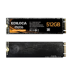 Ediloca EN206 512GB 3D NAND TLC M.2 SSD, M.2 2280 SATA III 6Gb/s SSD Internal Hard Drive, Read/Write Speed up to 550/460 MB/s, Compatible with Ultrabooks, Tablet Computers and Mini PCs