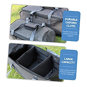 VALICLUD Outdoor Storage Bag Fine China Storage Containers Frying Pan with Lid Container with Lid Utensil Bag Outdoor Stove Snack Bar Organizer Flatware Storage Large Barbecue Oxford Cloth