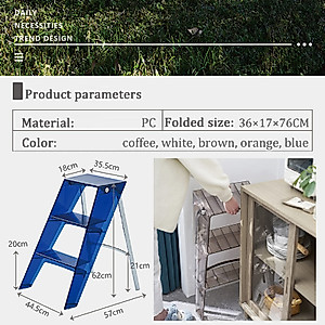 Step Stools for Adults, Acrylic 3 Step Ladder,2-in-1 Design with Ladder and Stool for Home and Library 330lbs Capacity