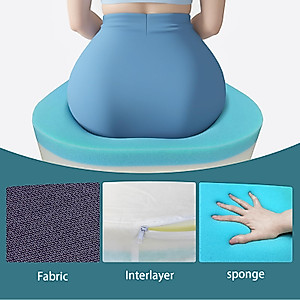 Pcinfuns Indoor/Outdoor Memory Foam Chair Cushions,Thick 19"x19"x3" Chair Cushion for Patio Furniture,Water-Resistant Durable Seat Pads with Ties,Blue Grey,4 Pack