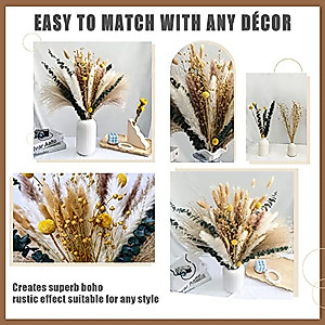 115pcs Dried Pampas Grass - Natural Pompas Grass Boho Dried Flowers Bouquet , DIY Short Pampas Grass Artistic Home Decor for Wedding Floral Arrangements and Bedroom