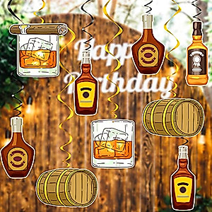 Spiral Whiskey Birthday Party Decorations for Men Aged to Perfection Party Supplies Beer Party Decorations Cheers and Beers Theme Hanging Swirls Streamers 50th 40th 30th Birthday Decorations for Party