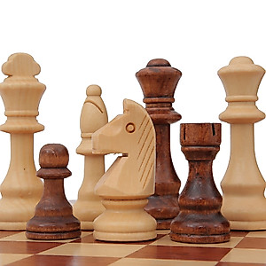 LuckyWish Large Wood Chess Pieces,4.3 Inch King,Chess Pieces Only, No Board
