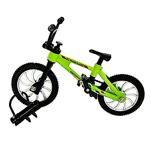 Metal Finger Bike Mountain Bike Toys Functional Kids Finger Bicycle Mini Finger BMX Set Gift for Kid (Green)