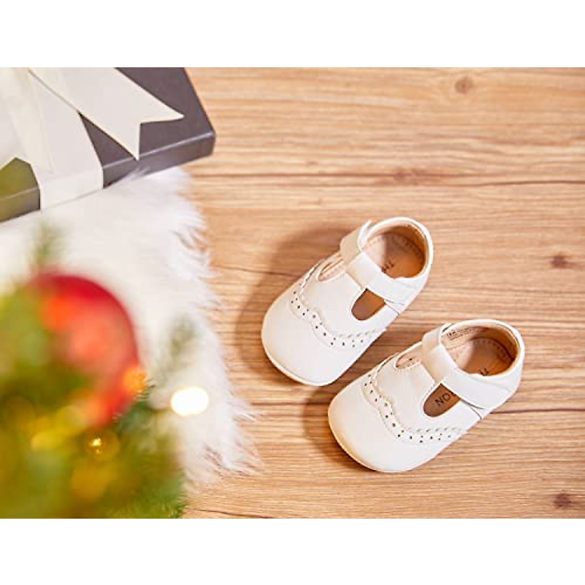 THEE BRON Unisex Baby Moccasins Leather Shoes Soft Sole Toddler Walker Sneakers(18-24 Months Infant, 8722White)