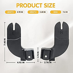 Car Seat Adapter, Car Seat Adapter for Stroller, Durable Car Seat Adapter, Nylon Car Seat Adapter for Stroller Compatible with Baby Jogger ( City Go/City Select ) & Graco Car Seats, Black