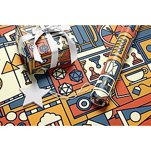 Stellar Factory Board Game and Amusement Pattern Wrapping Paper - 17 inches x 20 feet